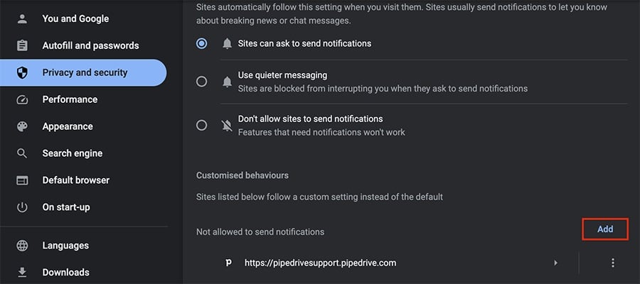 Live Chat: troubleshooting desktop notifications - Knowledge Base | Pipedrive